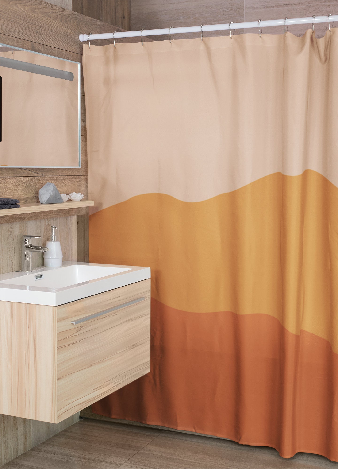 Burnt Orange Shower Curtain 72x72 Abstract Shower Curtains Etsy