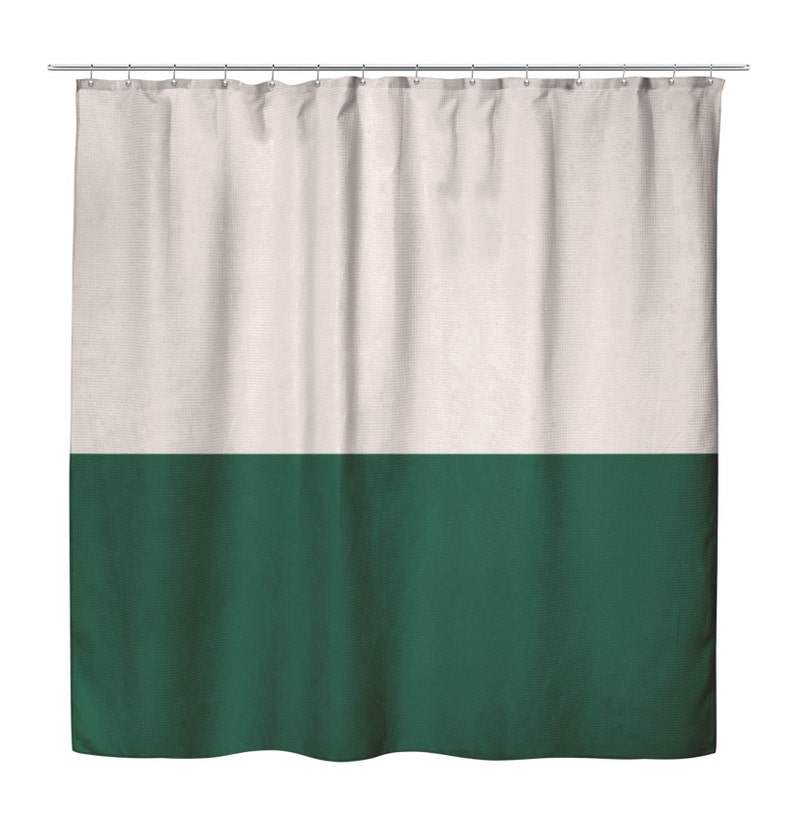 Minimal Shower Curtain Dark Emerald Green Shower Curtains - Etsy