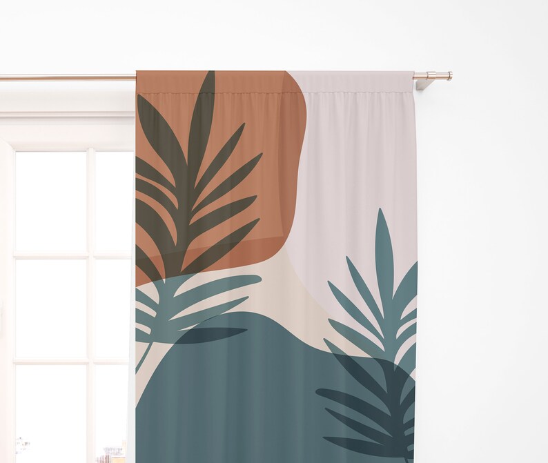 Abstract Window Curtain Aesthetic Art Curtain Panels Earth - Etsy