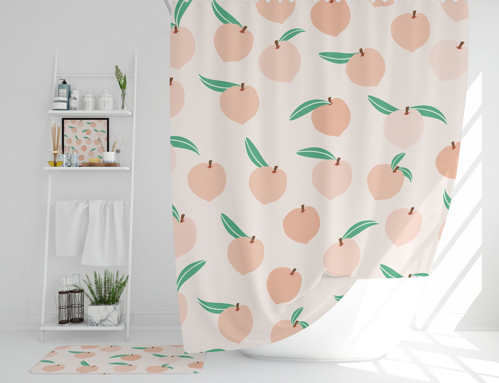 Peaches bath mat Peachy bath rug Fruit bath mat Farmhouse bath | Etsy