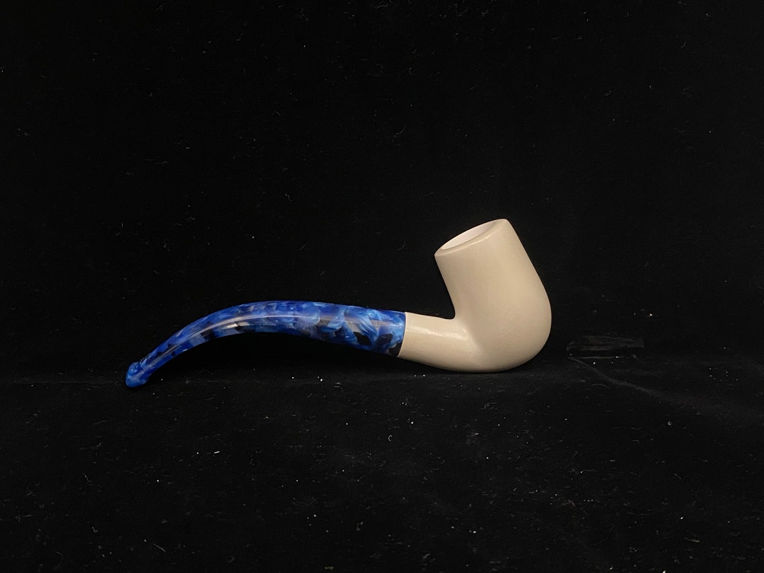 Blue Stem Smooth Bent Turkish Block Meerschaum Pipe - Etsy