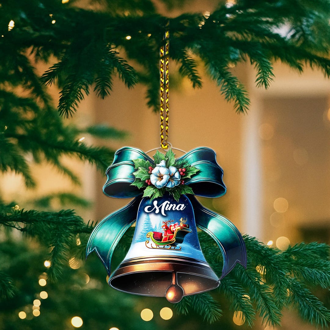 Personalized Christmas Bell Ornament – Custom Name Holiday Decor ...