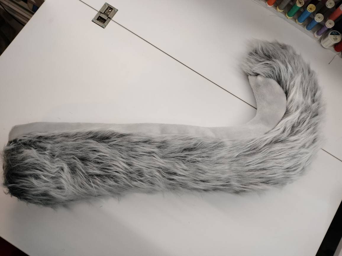 Large Cat Tail. Grey Cat Tail. Furry Costume Tail. - Etsy