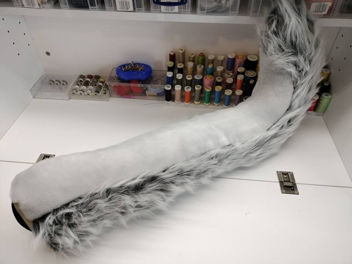Large Cat Tail. Grey Cat Tail. Furry Costume Tail. - Etsy