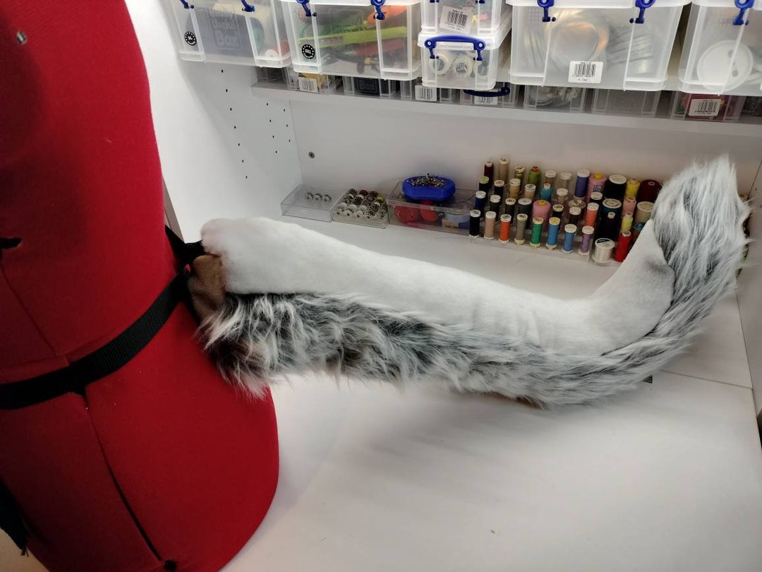 Large Cat Tail. Grey Cat Tail. Furry Costume Tail. - Etsy