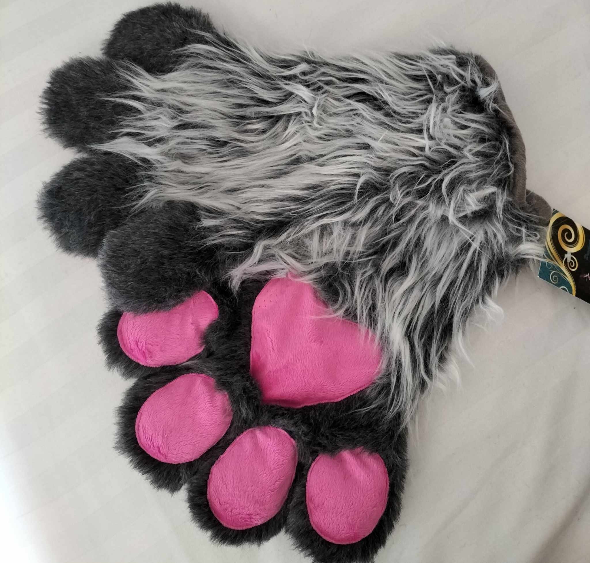 Grey Hand Paws. Fur Suit Gloves. Fluffy Paw Gloves. - Etsy