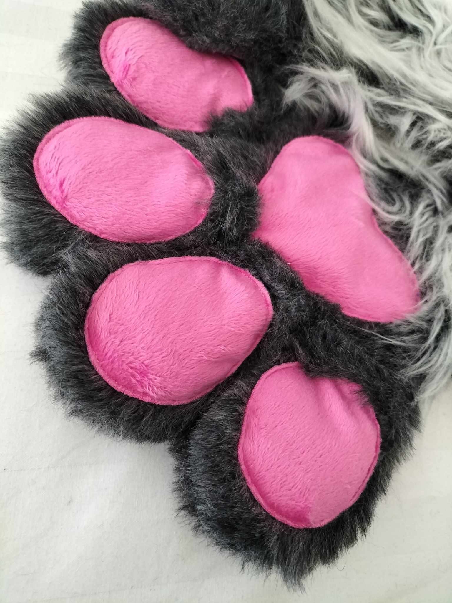 Grey Hand Paws. Fur Suit Gloves. Fluffy Paw Gloves. - Etsy