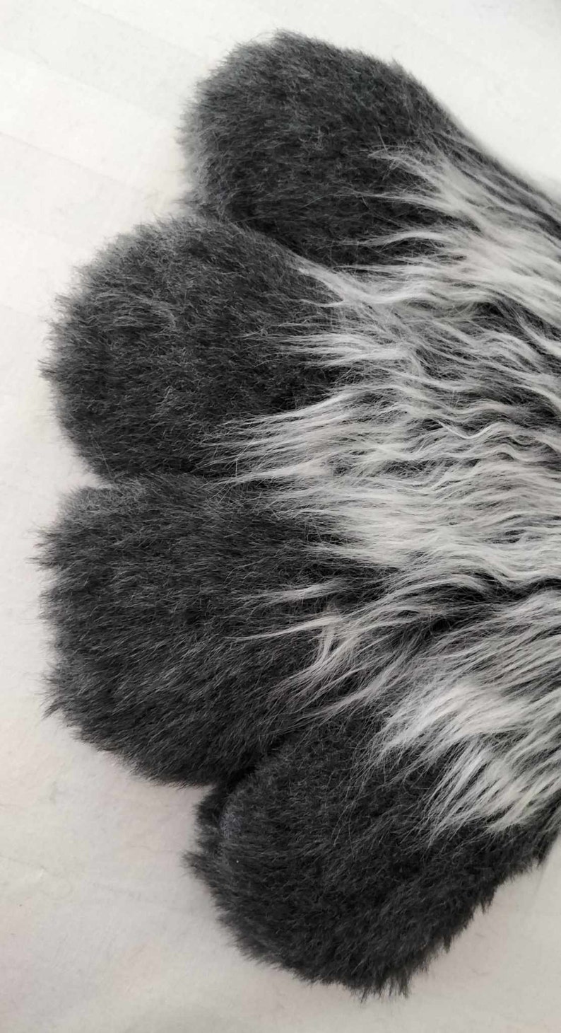 Grey Hand Paws. Fur Suit Gloves. Fluffy Paw Gloves. - Etsy