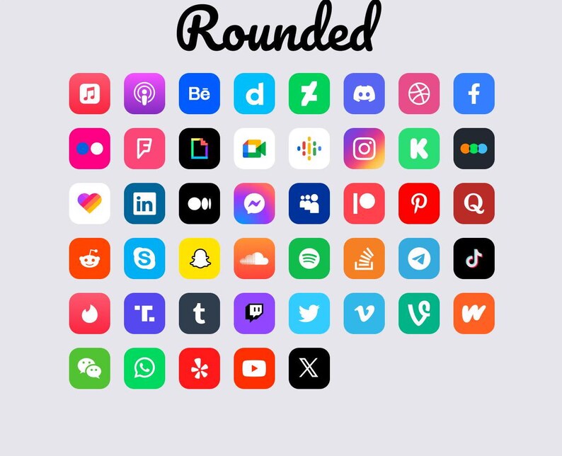 45 Social Media Icons Bundle SVG and PNG Files for Web and Graphic ...