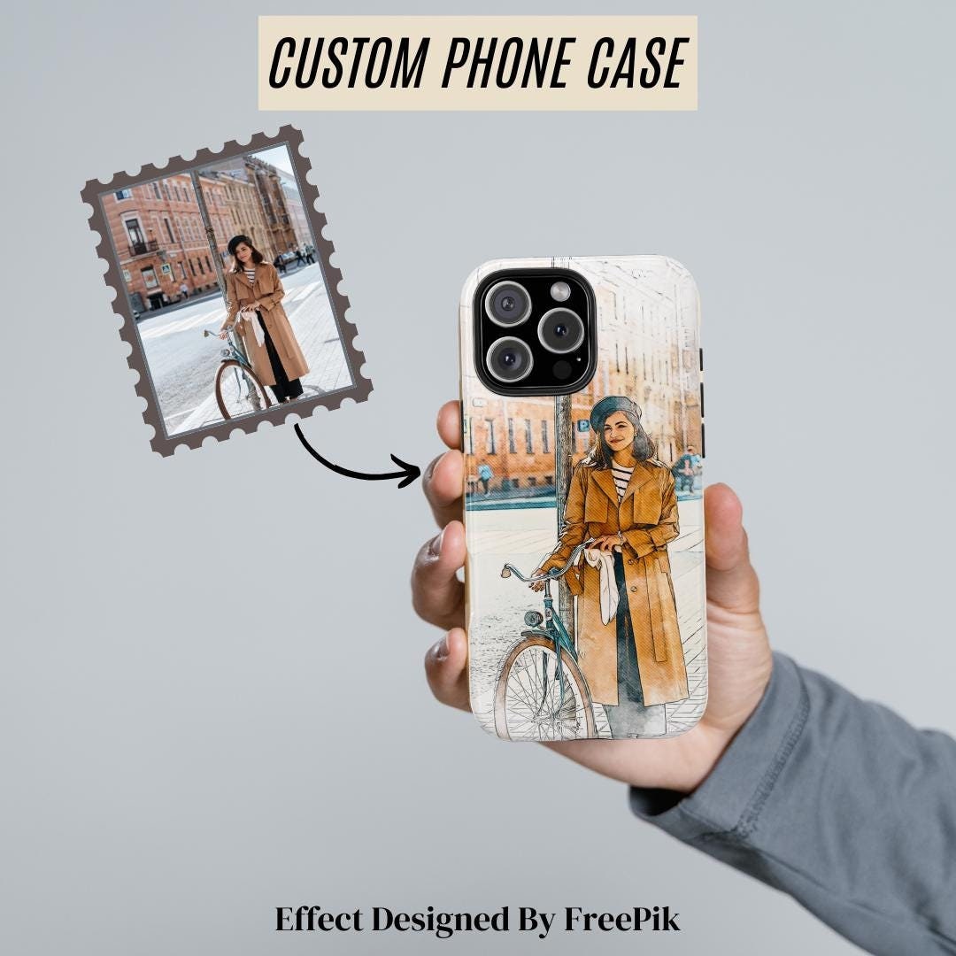 Urban Sketch Effect Custom Tough Phone Cases Personalized Picture ...