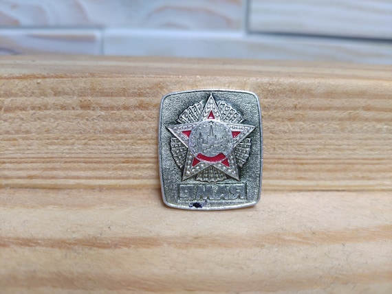 Three vintage badges, Soviet badges, Rare pins - Gem