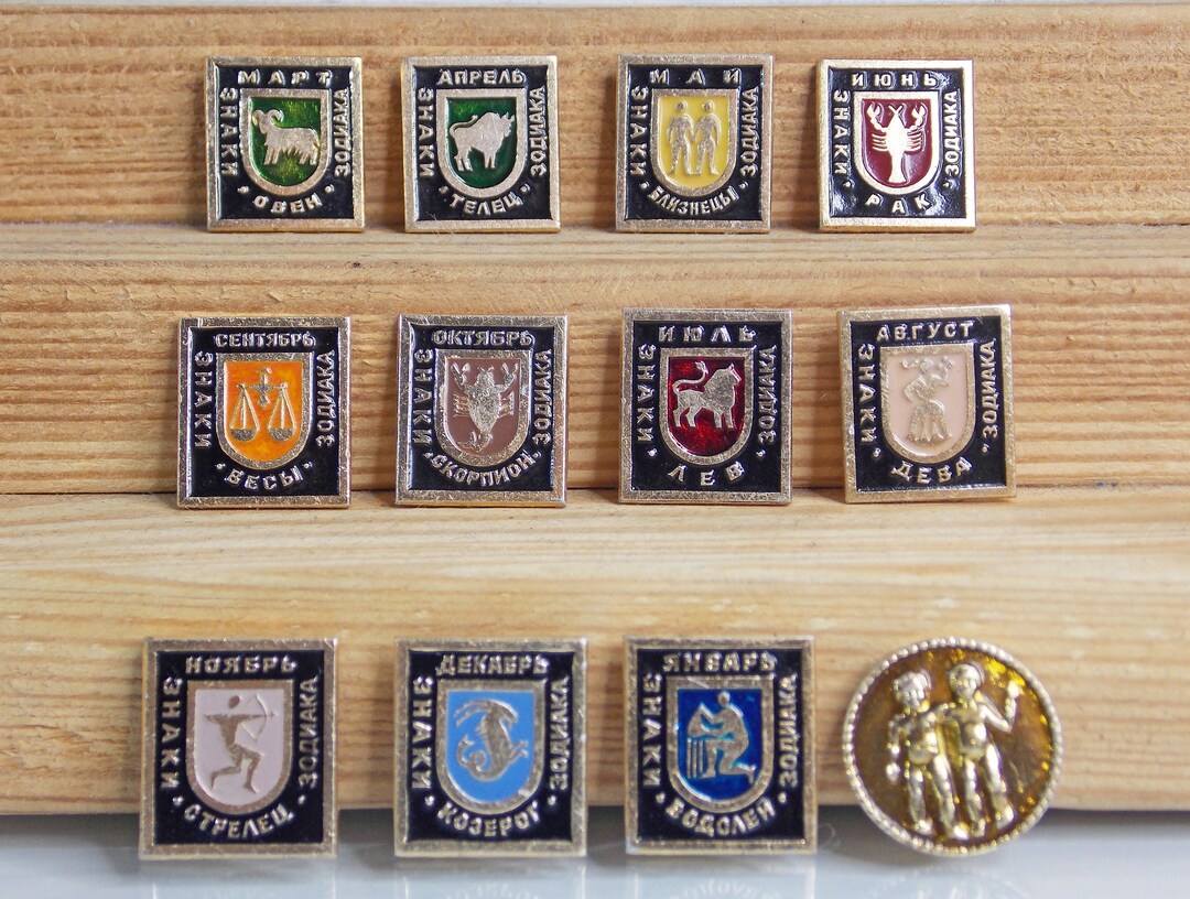 Set Zodiac Signs 12 Pins, Zodiac Pins, Backpack Pins - Etsy