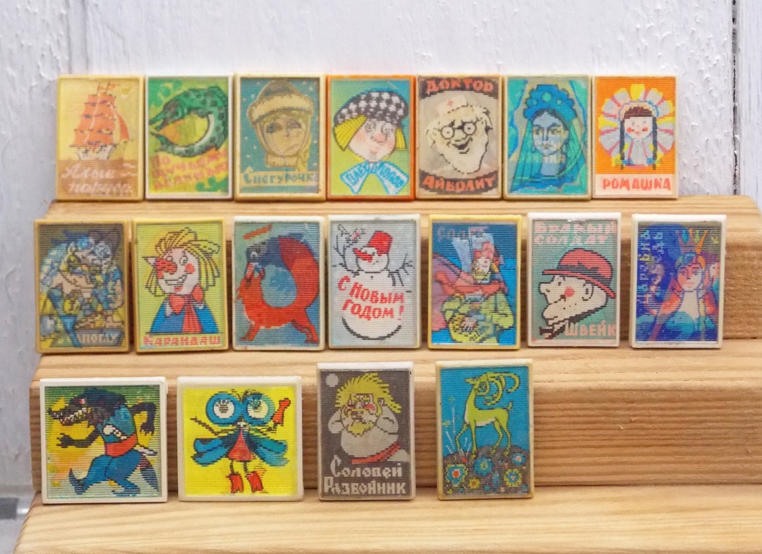 Set of 18 Lenticular Pins, Children Pins, Fairy Tale Characters ...