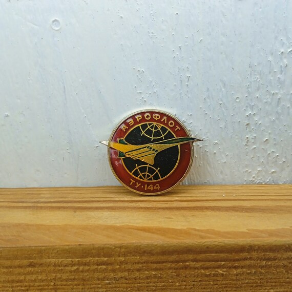 Vintage badge aircraft- TU-144, Airplane pin, Aviatio… - Gem