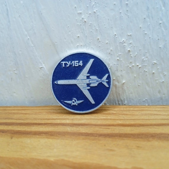 Vintage badge aircraft - TU-154, Airplane pin,Aviatio… - Gem
