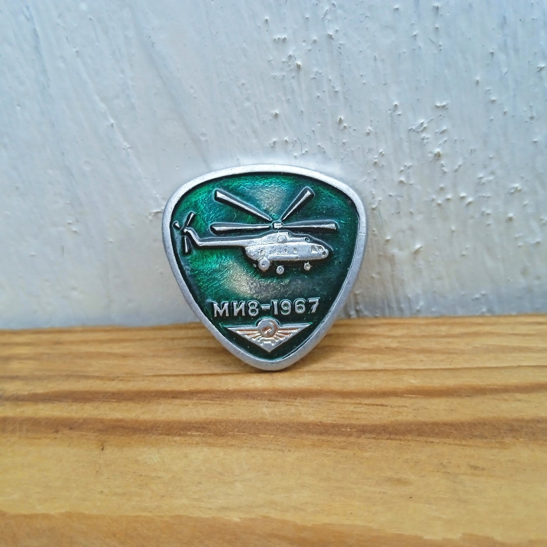 Vintage Badge Helicopter- MI8-1967 , Airplane Pin, Plane Pin, Vintage ...