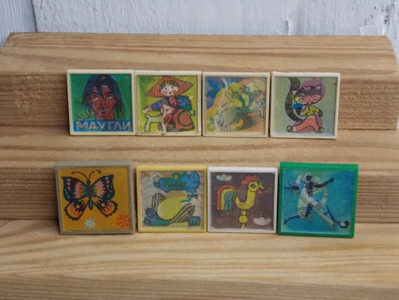 Funny Lenticular Pin Pins Set 8 Psc Childrens Pins Vintage - Etsy