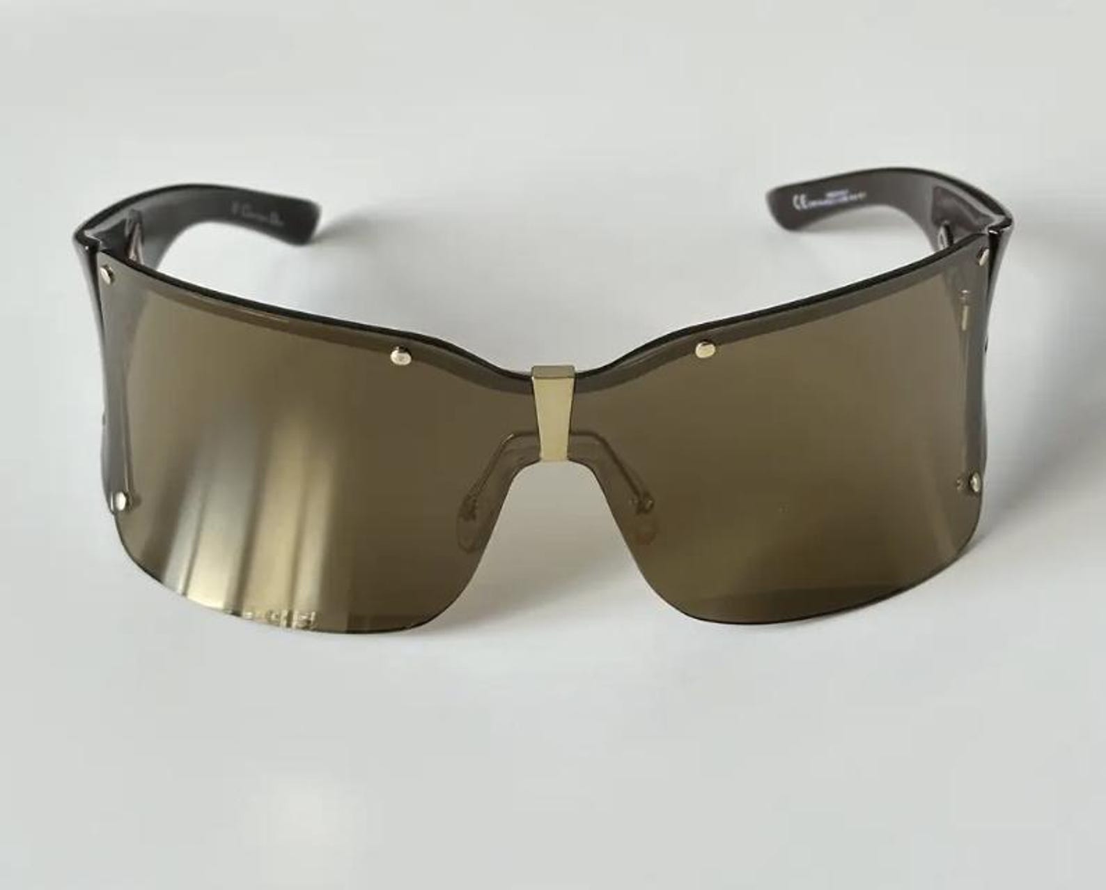 Christian DIOR Sunglasses PARABOLE 2 Oversized Mask BROWN Bronze 2000s ...