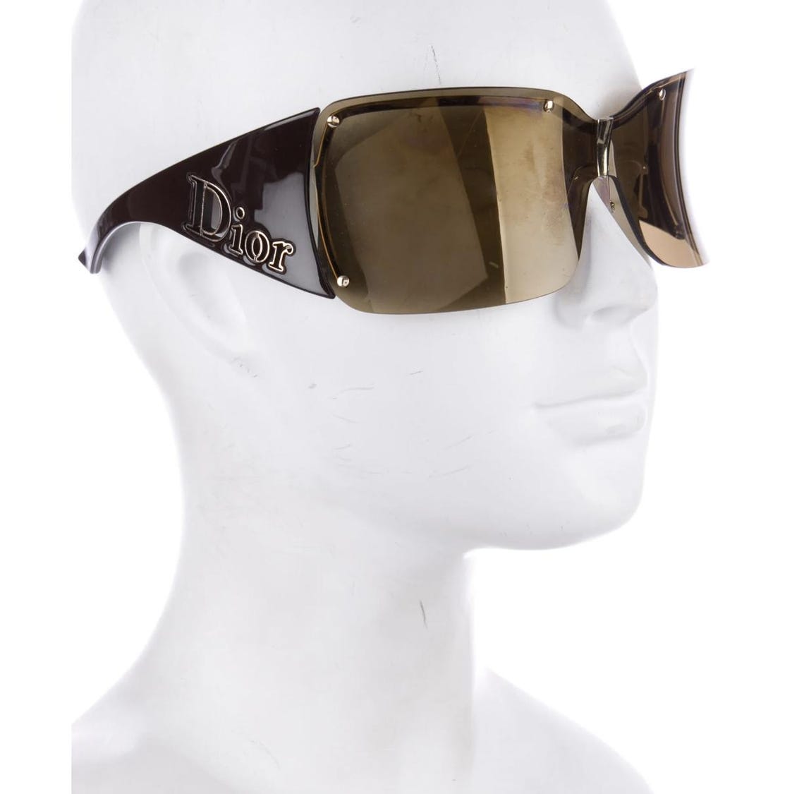 Christian DIOR Sunglasses PARABOLE 2 Oversized Mask BROWN Bronze 2000s ...