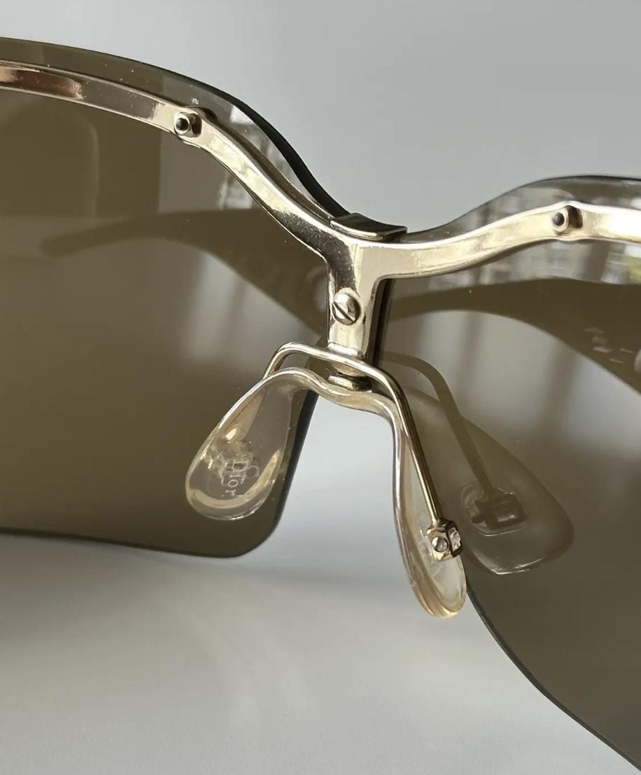 Christian DIOR Sunglasses PARABOLE 2 Oversized Mask BROWN Bronze 2000s ...