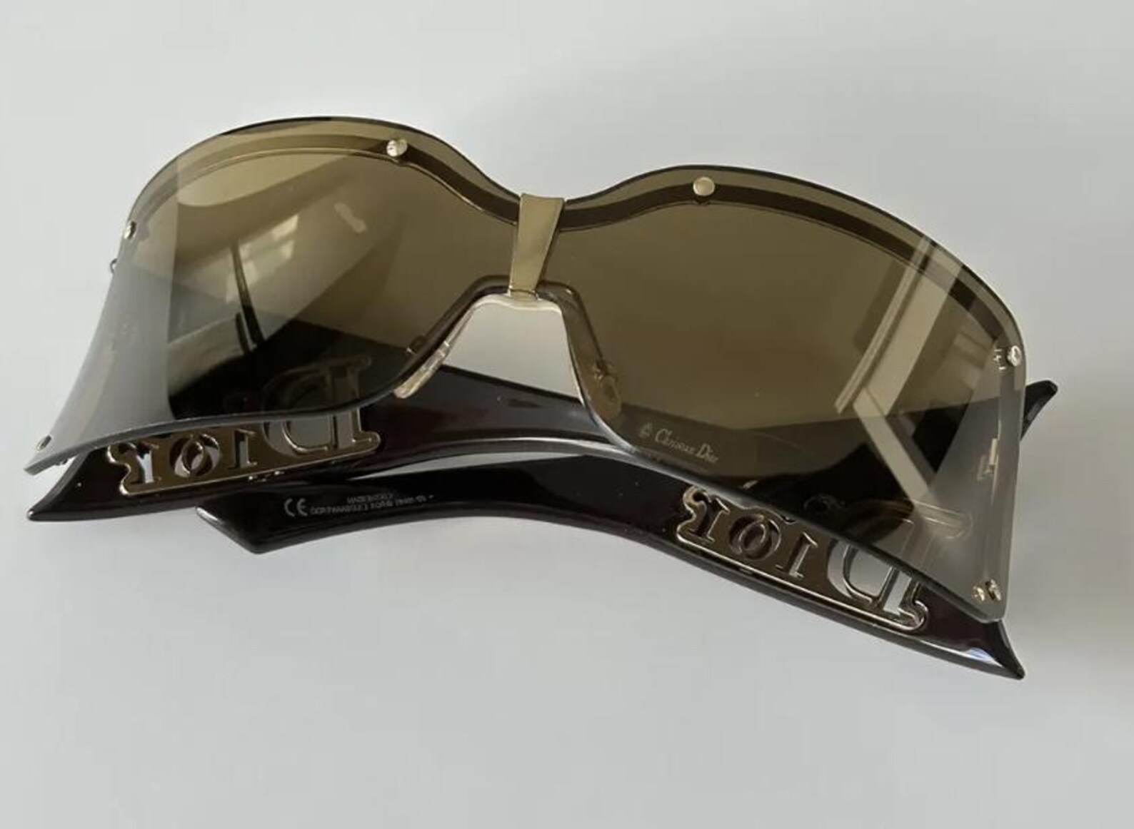 Christian DIOR Sunglasses PARABOLE 2 Oversized Mask BROWN Bronze 2000s ...