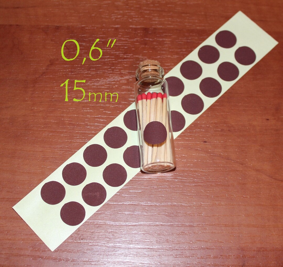Circle Round Brown Matchstrikers 0,6" Striking Paper (self-adhesive ...