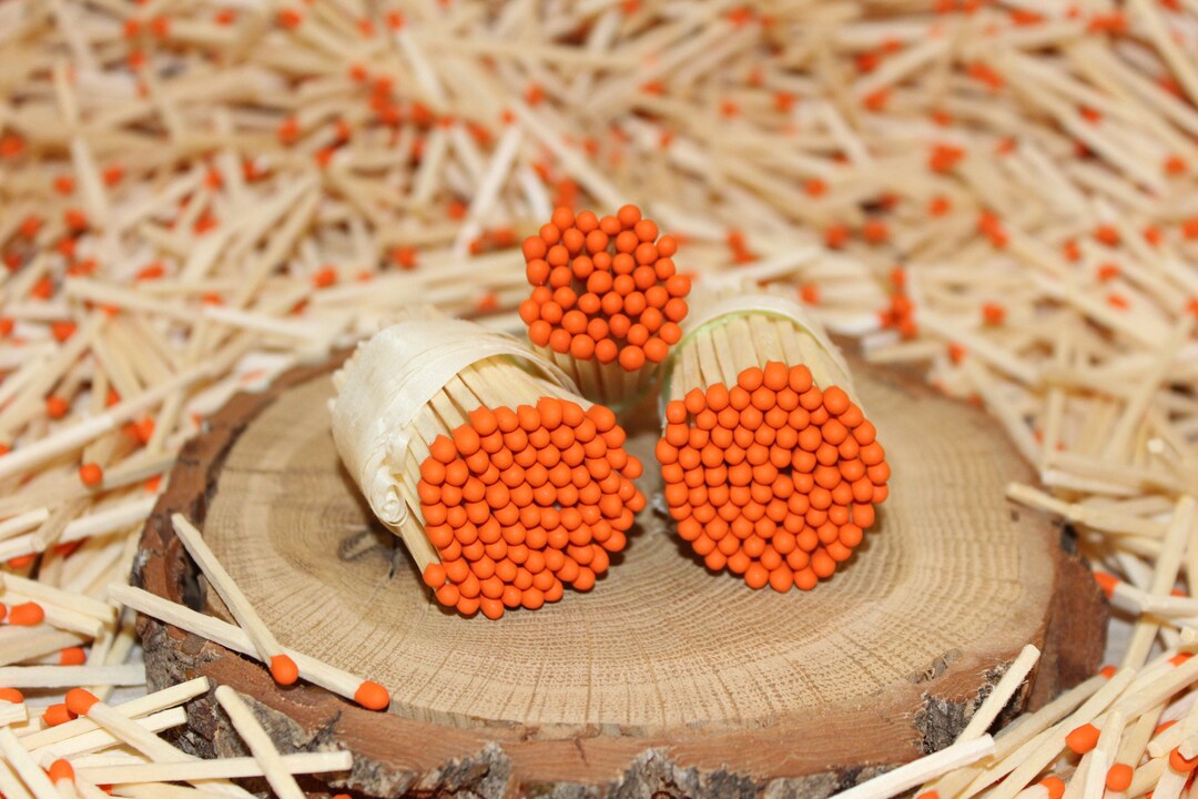 100 Orange Tips Wedding Party Candle Matches. Sunset Orange Head ...