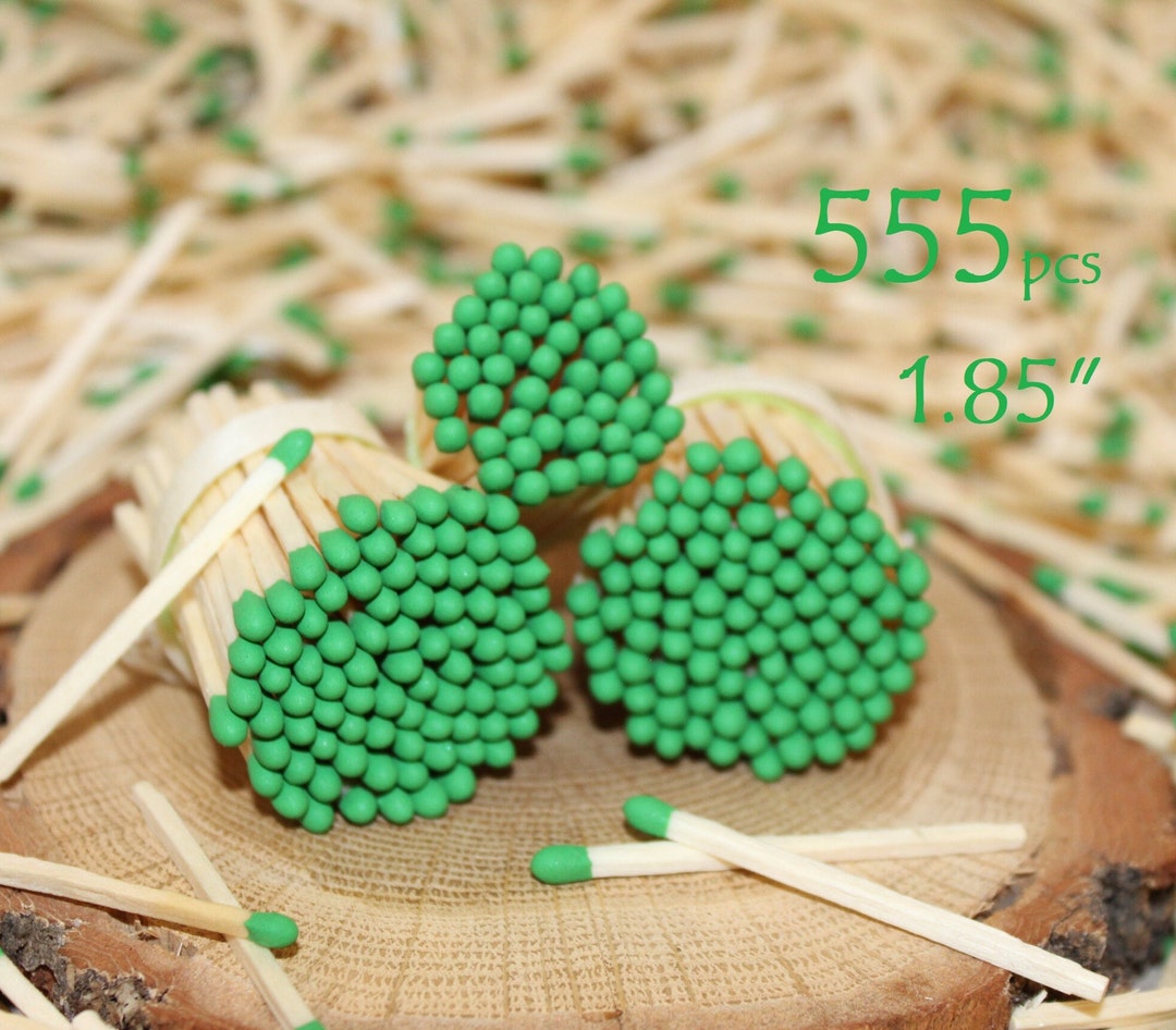Candle Matches - 555 Green Tips Matches 4.7 Cm (1.85") for Wedding ...