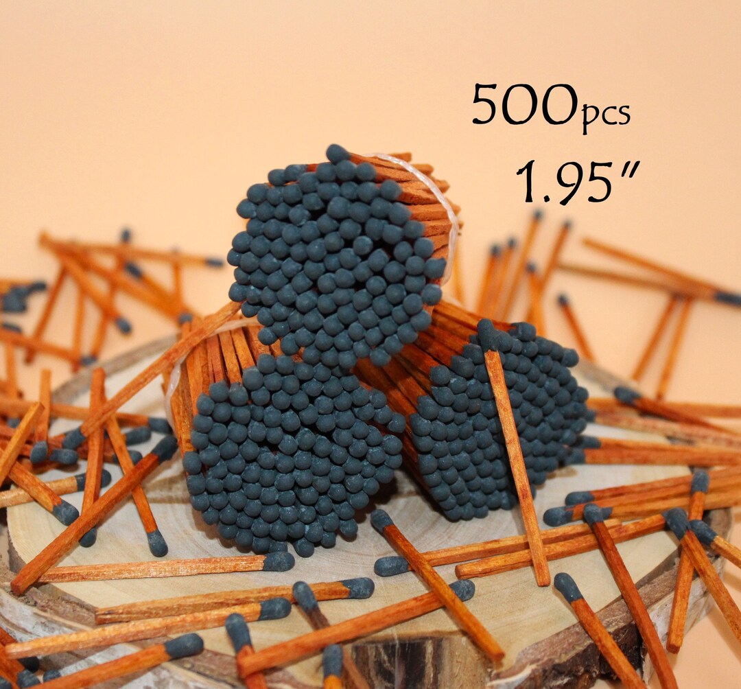 500 Cinnamon Matchsticks Black Tip Design Party Wedding Candle Jar ...