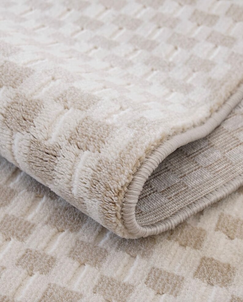 Beige Abstract Area Rug: Minimalist Modern Geometric Carpet - Etsy
