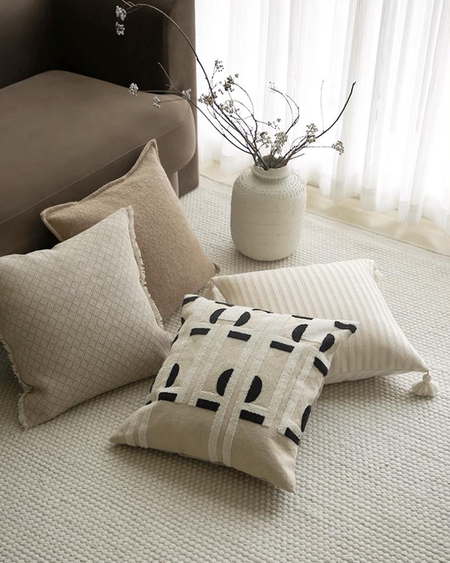 Luna Grid Tufted Cushion Cover - Etsy