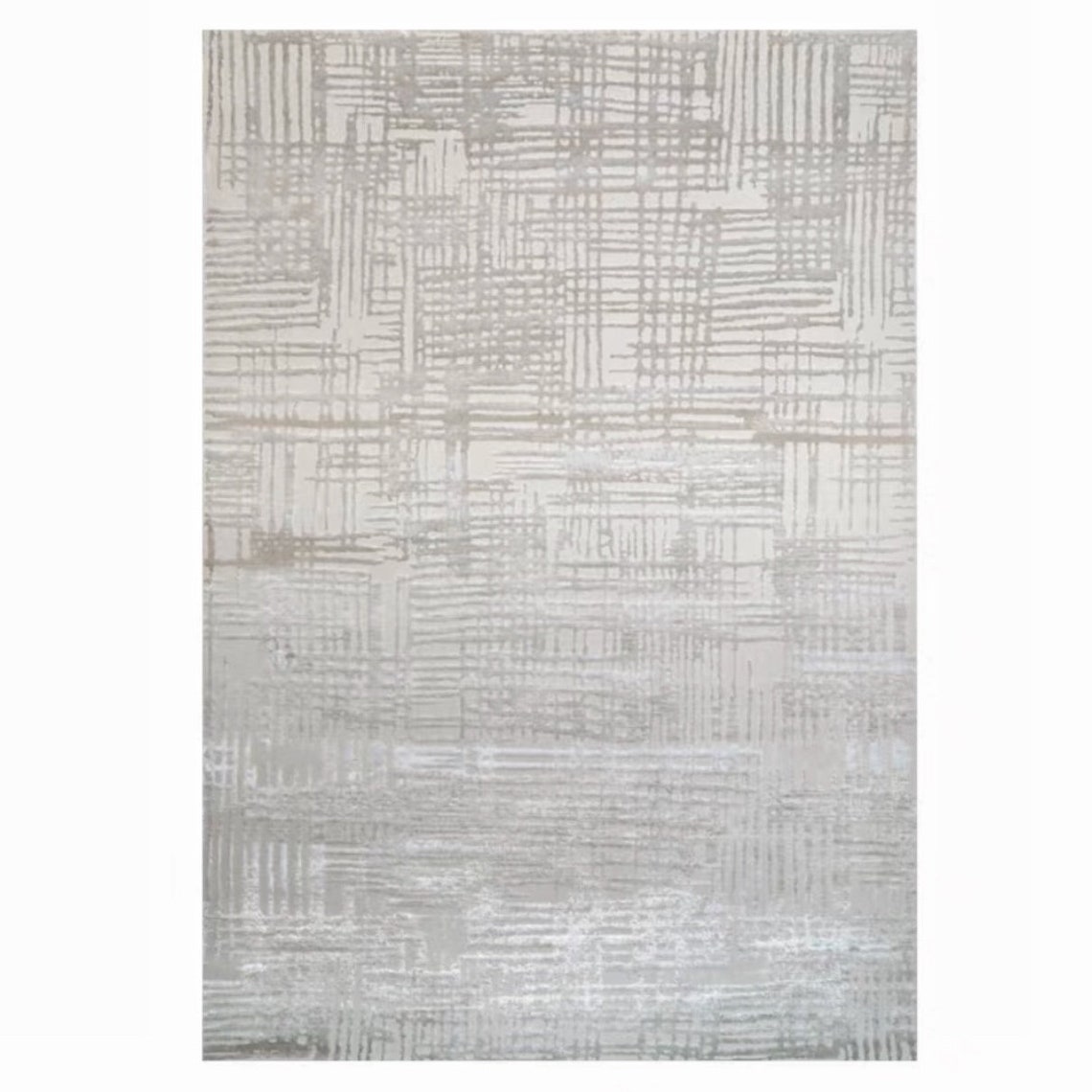 Grey Rug for Living Room Abstract Carpet Neutral Striped Area Rug ...