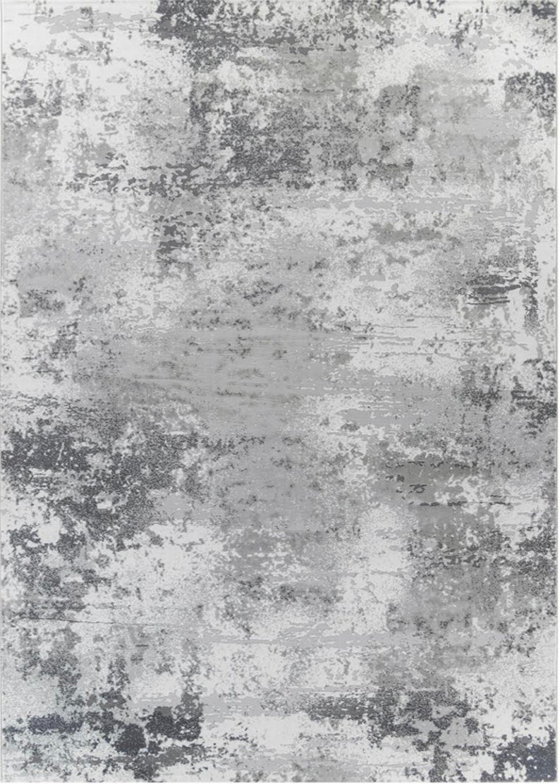 Grey Rug for Living Room Abstract Carpet Neutral Rustic Area Rug Living ...