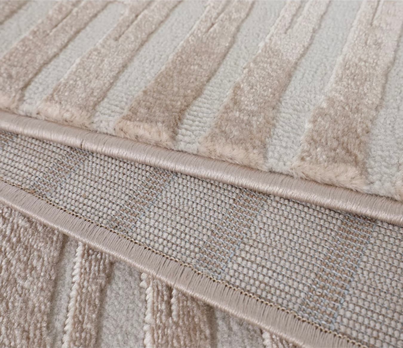 Muted Taupe Abstract Rug for Living Room Striped Carpet Modern Area Rug ...