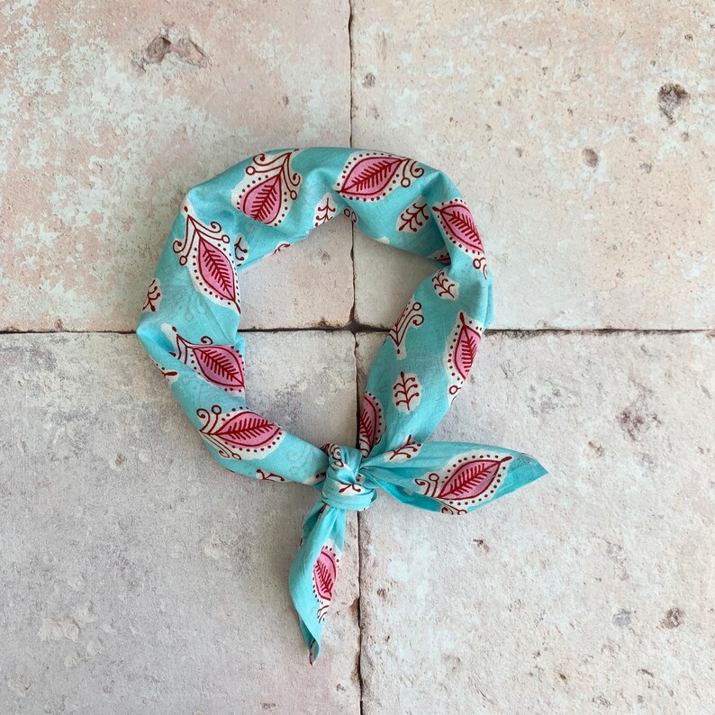 Block Print Cotton Bandana Mask Neckerchief - Etsy