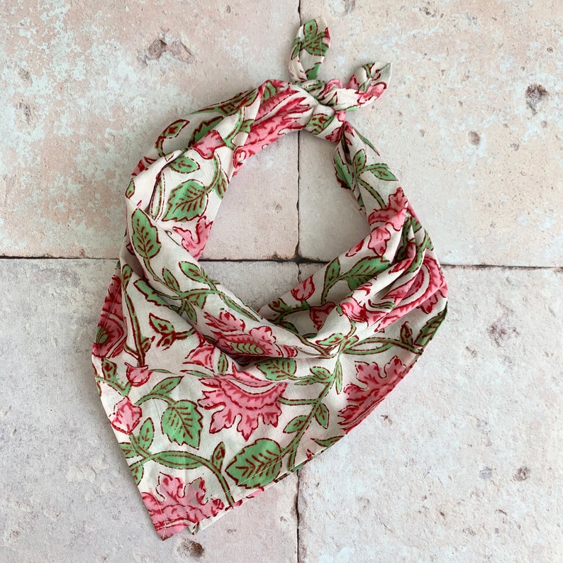 Block Print Cotton Bandana Mask Neckerchief - Etsy