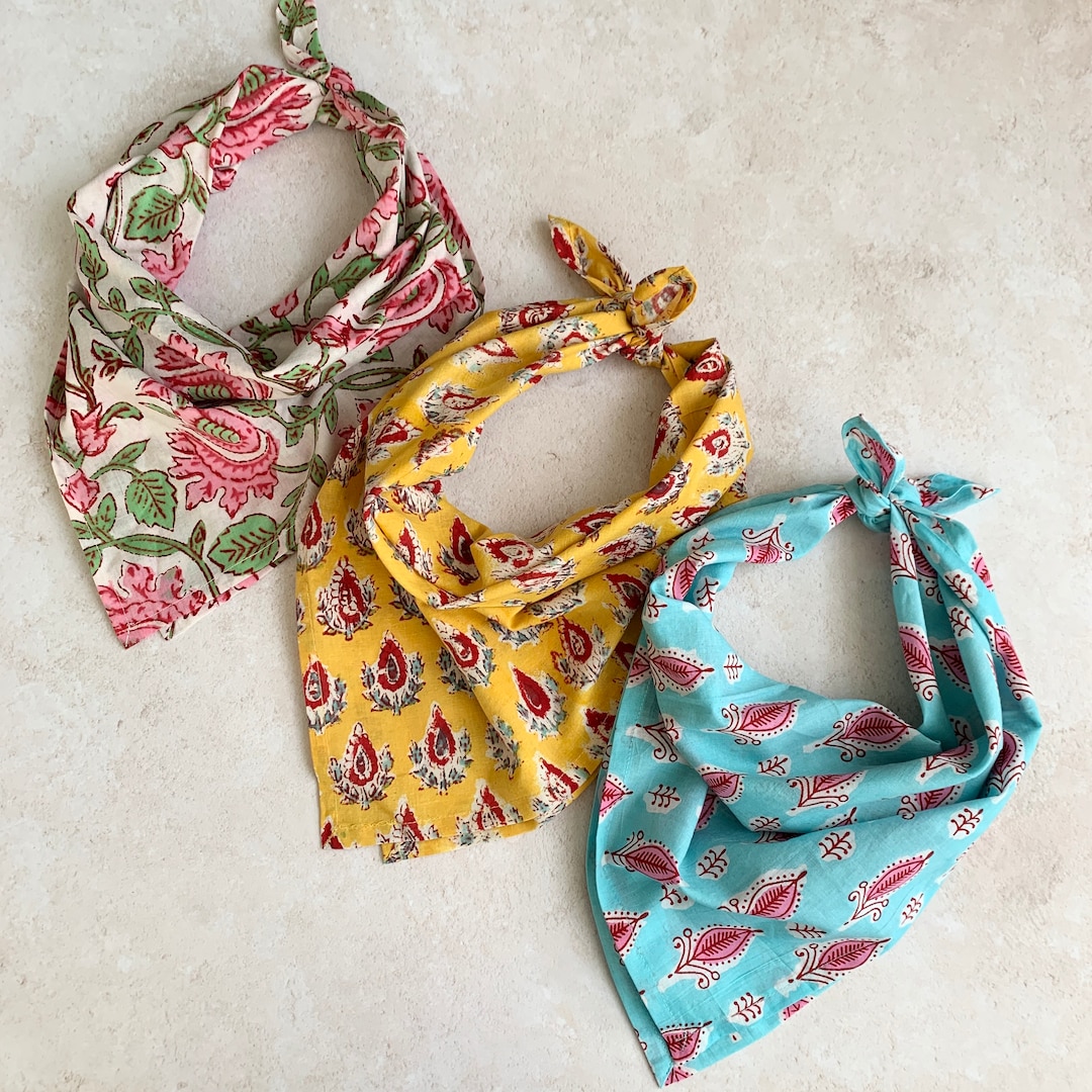 Block Print Cotton Bandana Mask Neckerchief - Etsy