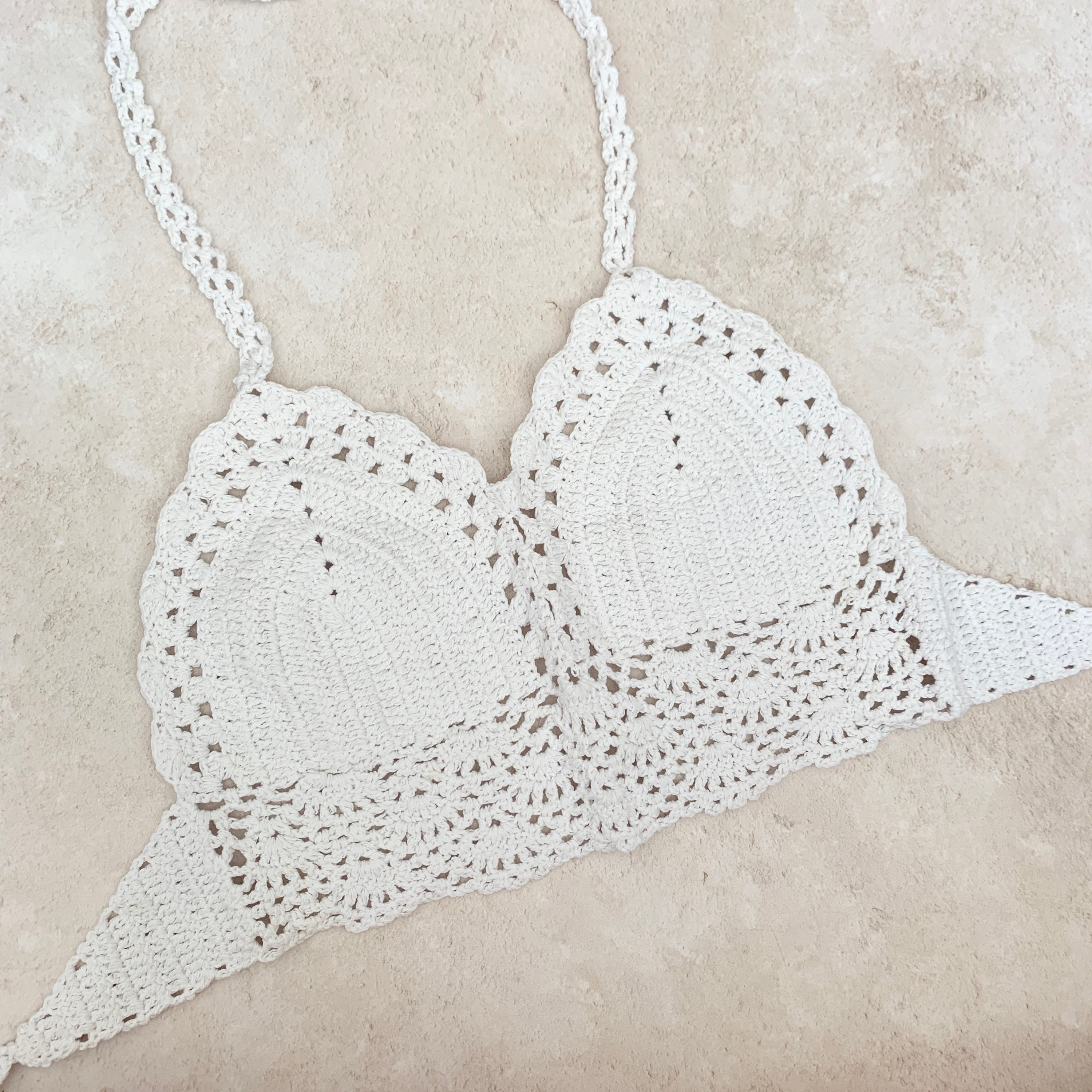 Crochet Crop Top Knitted Boho Bra White - Etsy UK