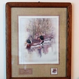 Vintage Anni Moller Lithograph Signed Stamped Mallards Art Print ...