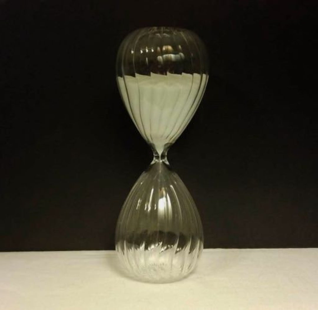 Vintage Hand Blown Clear Rippled Glass 60 Minute 13 Hour Glass/glass ...