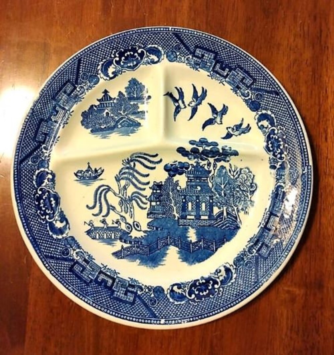 Blue Willow Divided Plate Made in Japan Vintage/blue and White - Etsy