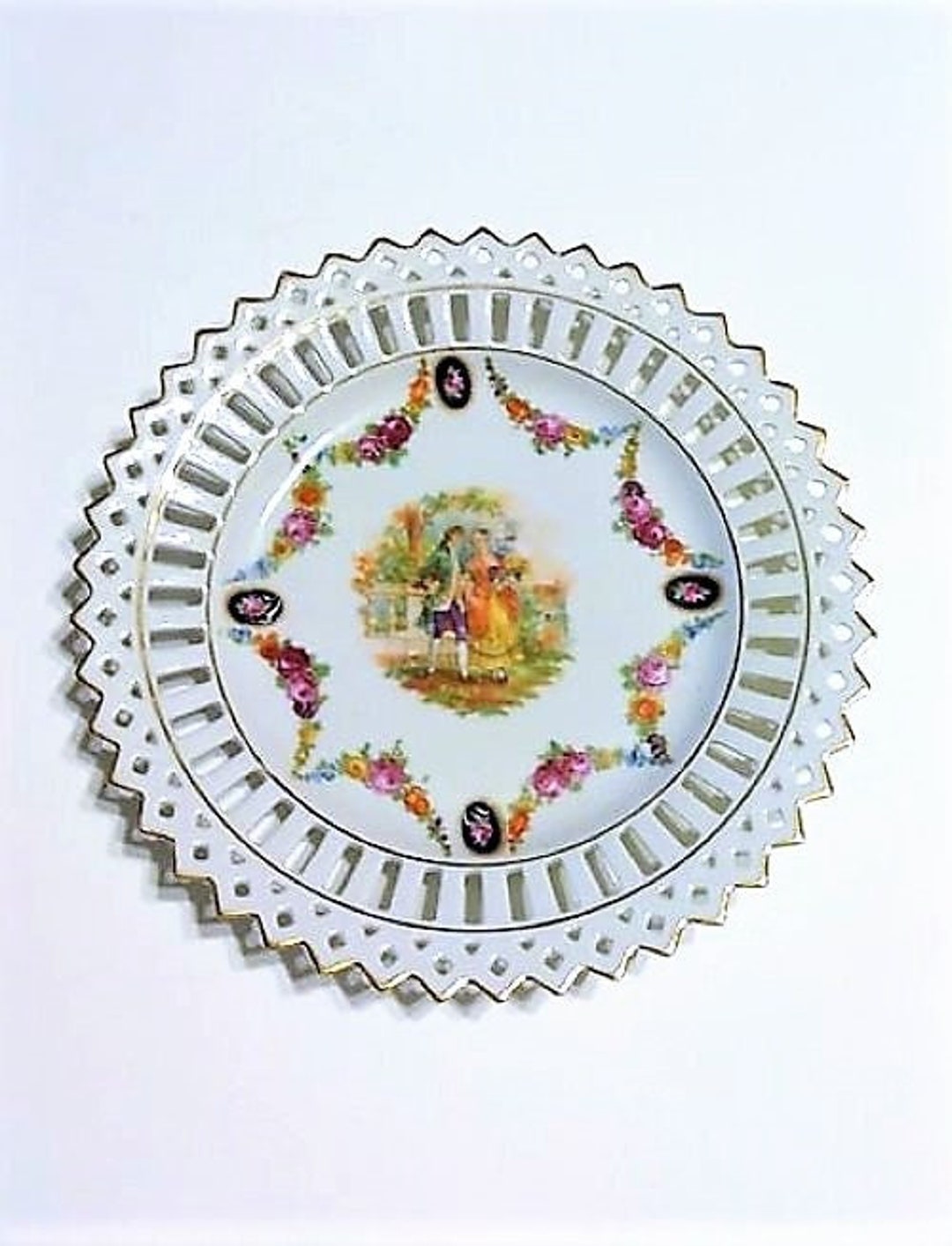 Vintage German Reticulated Gold Gilt Porcelain Decorative Victorian ...