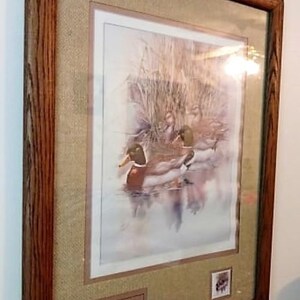 Vintage Anni Moller Lithograph Signed Stamped Mallards Art Print ...