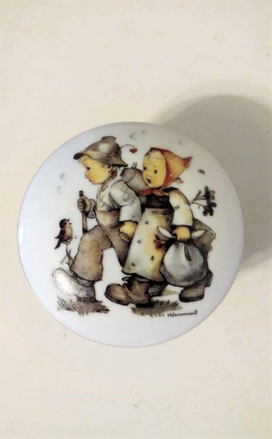 M.J. Hummel Hansel and Gretel Porcelain Covered Vintage Trinket Box ...