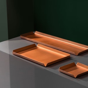 Copper Tray Brushed Medium | Copper Candle Tray | Copper Trinket Tray ...