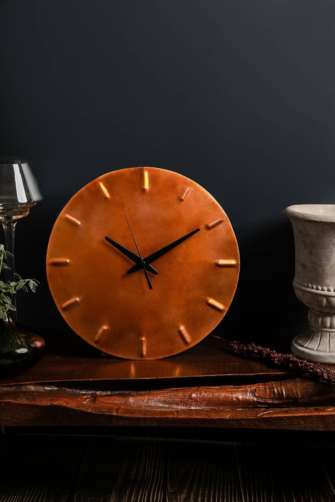Copper Wall Clock Blowtorch "flame" Patina | Copper Anniversary Gift ...