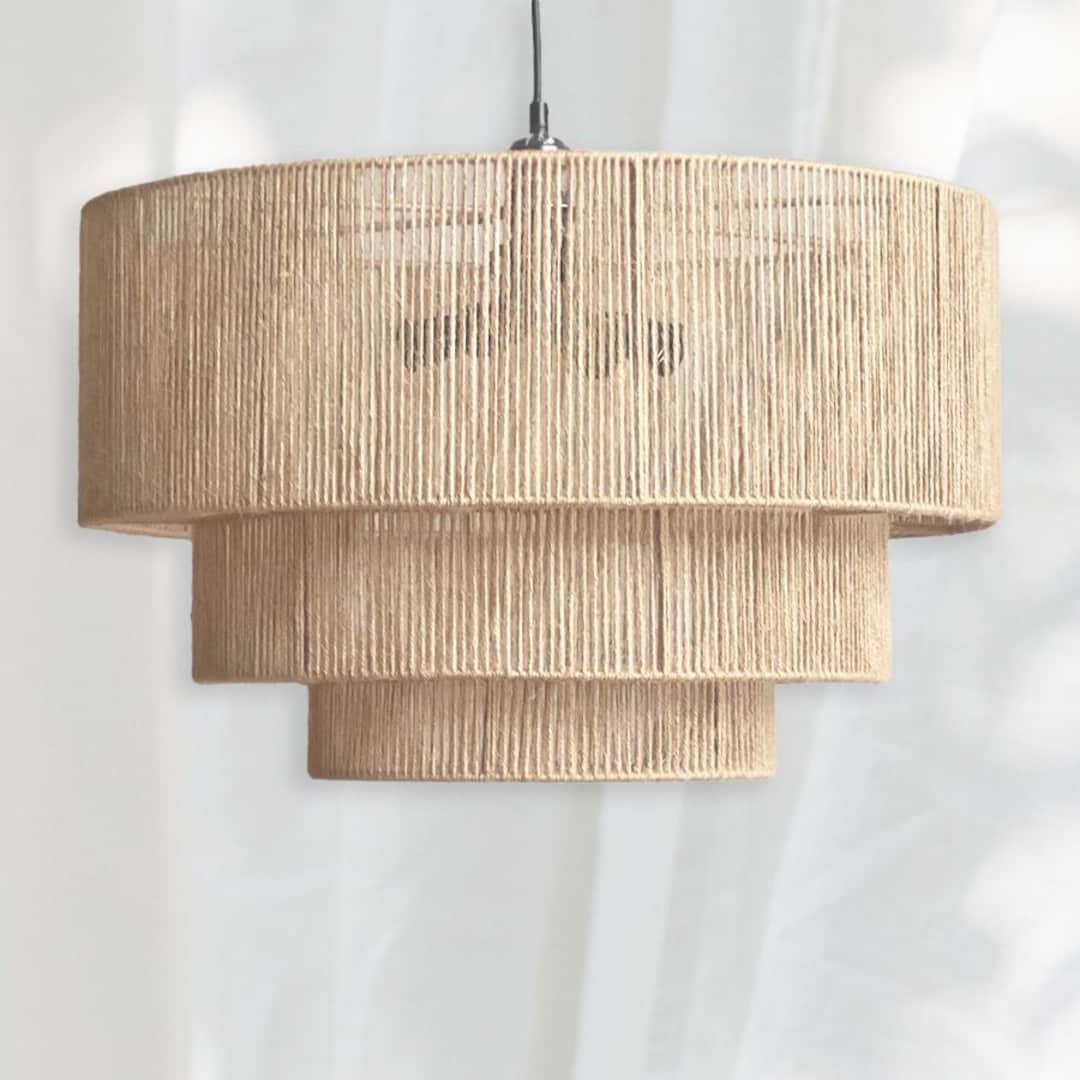 Macrame Jute Chandelier: Classic Bohemian Lighting - Etsy