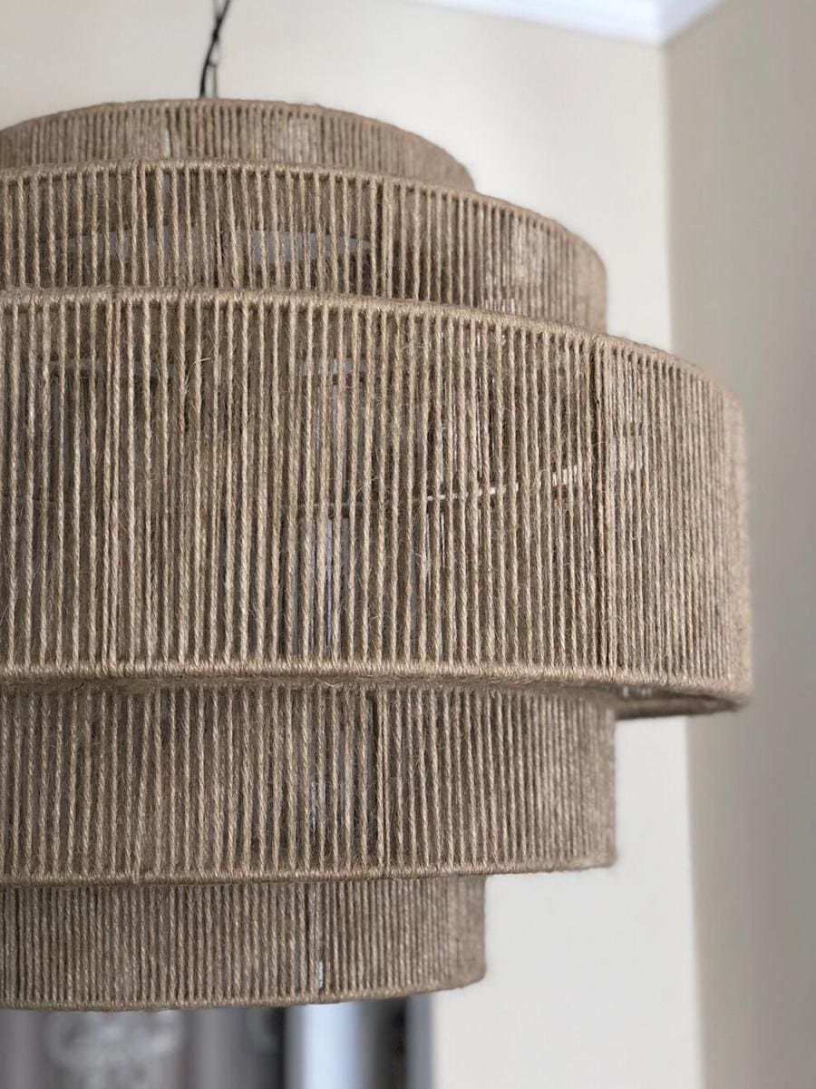 Jute Hanging Lantern, Сlassic Jute Chandelier, Chandelier for Cafe ...