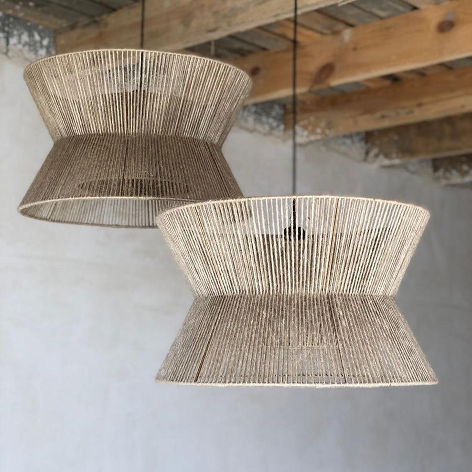 Jute Hanging Lantern, Unique Jute Chandelier, Chandelier for Cafe ...