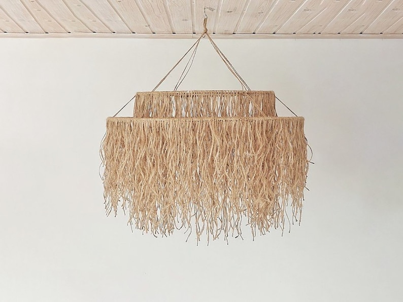 Boho Pendant Light, Boho Lighting, Jute Chandelier, Boho Wedding, in ...